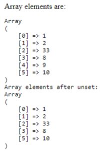 Php Unset Array Delete An Array Element Using Unset Fumction
