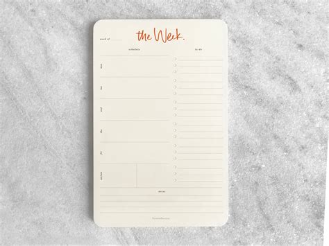 The Week Planning Notepad