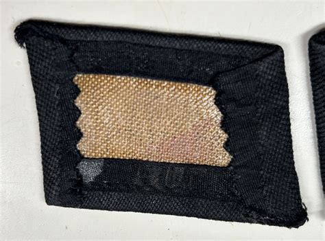 Rare Set Of Waffen Ss Officer Collar Tabs In Flatwirebevo Uniform