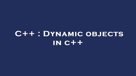 C Dynamic Objects In C YouTube