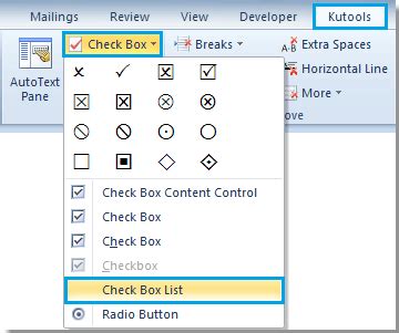 How To Insert Check Box List In Word