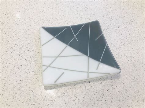 Square Platter Grey Design Silsoe Glass