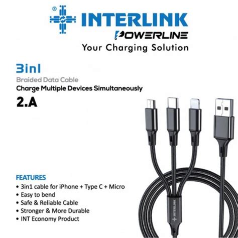 Interlink Powerline 3 In 1 Data Cable Darazpk
