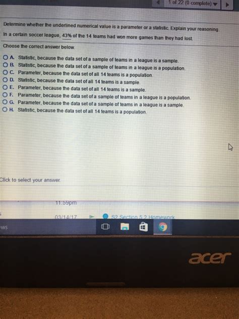 Solved Determine Whether The Underlined Numerical Value Is A
