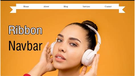 Ribbon Navbar Using Html Css Step By Step In Hindi 2021 Navigation Bar Menu Bar Html Css