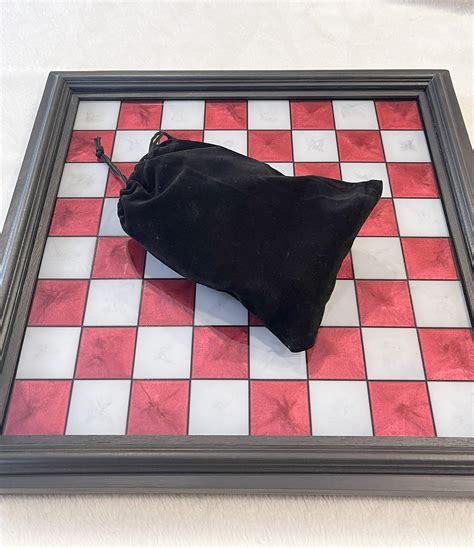Crimson Tabletop Chess Set Burgundy And White Handmade Chess Set Resin