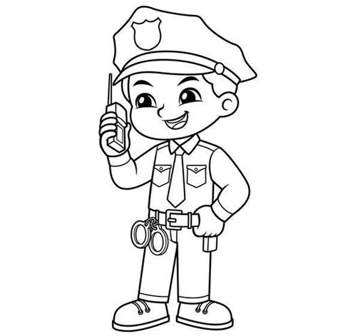 超多的警察叔叔简笔画，亲子好帮手，为孩子收藏吧【视频教程】 Step