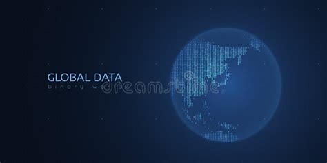 Binary Planet Earth Big Data Global Analytics Worldwide Data