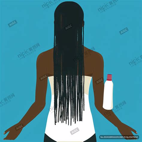 Ai创作图洗头女插画 黑人女孩插画 女人洗头发海报 梳理头发的美女背影 洗发水海报 女人洗头图案素材 洗发露海报 披发美女背景 洗发产品设计 护发素海报 洗发水广告 洗发水设计 手绘洗漱女孩