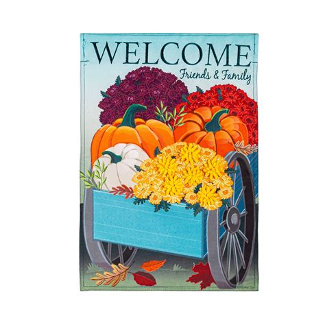 Flowers And Pumpkin Wagon Garden Flag Buxtons Backyard Structures