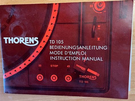 Plattenspieler Thorens TD105 Ein Klassiker Aus Den 80igern Gebraucht