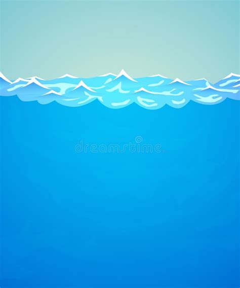 Underwater Vector Background Sea Or Ocean Water And Waves Stock Vector