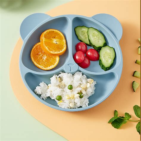 Комплект за хранене за бебета и деца Freebiz® силикон без Bpa чиния прибори сламки 4