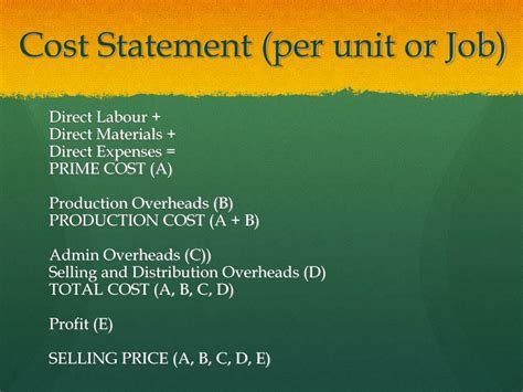 PPT Operating Statement Job Costing PowerPoint Presentation Free Download ID
