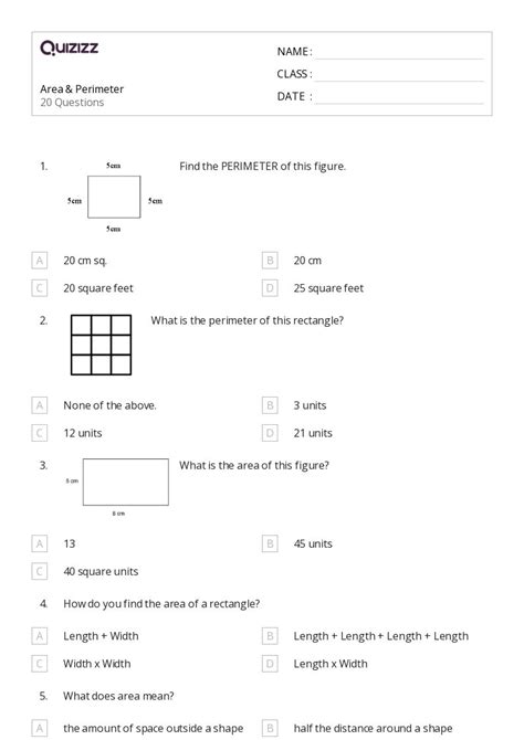 50 Area Worksheets For 2nd Class On Quizizz Free And Printable