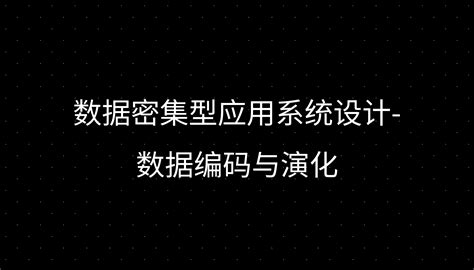 数据密集型应用系统设计 数据编码与演化