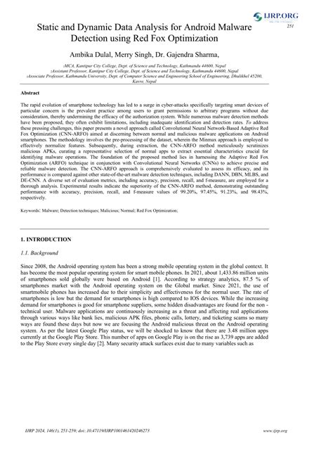 Pdf Static And Dynamic Data Analysis For Android Malware Detection