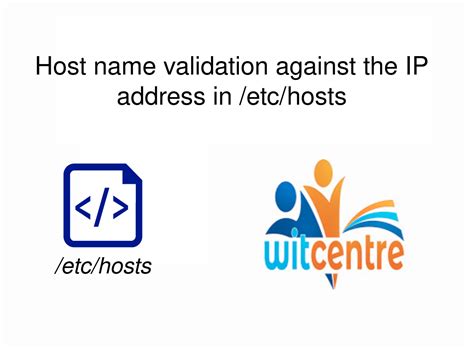 Validate The Host Name Against The Ip Address You Have Added In Etc
