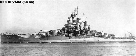 Uss Nevada Bb36 1942 After Being Repaired From The Pearl Harbor