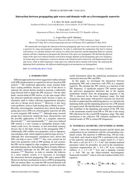 Pdf Interaction Between Propagating Spin Waves And Domain Walls On A