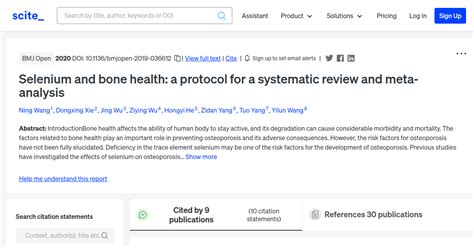 Selenium And Bone Health A Protocol For A Systematic Review And Meta