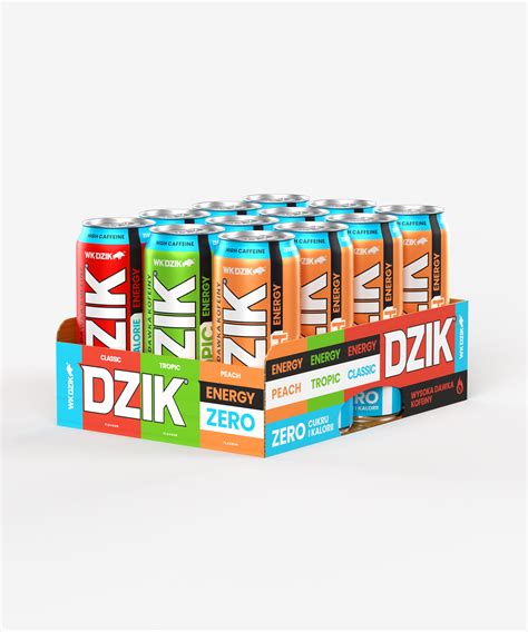DZIK ENERGY ZERO KALORII MIX 3 SMAKI 12 SZTUK WKDZIK PL