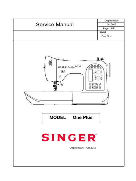 Singer One Plus Sewing Machine Service Manual Pdf Sewing Machine