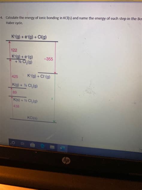 Solved 4 Calculate The Energy Of Ionic Bonding In Kcl S
