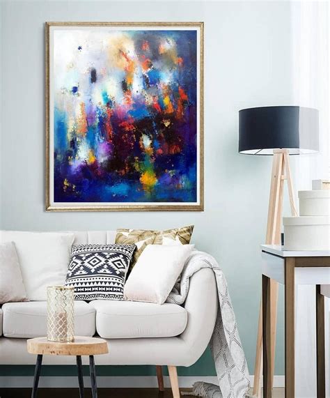 Abstract Wall Art Print Cobalt Blue Decor Art Canvas Extra Etsy