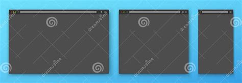 A Set Of Gray Browser Windows Of Different Shapes On A Blue Background