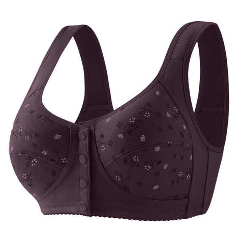 1pack Bras For Women Wide Shoulder Straps Vest Bra Front Button