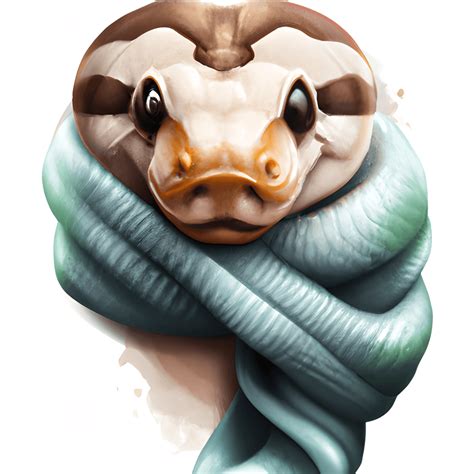 Cute Adorable Ball Python With Grey And Green Scarf · Creative Fabrica