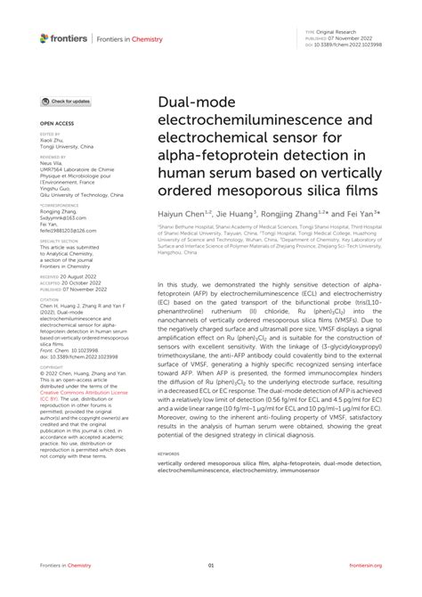 PDF Dual Mode Electrochemiluminescence And Electrochemical Sensor For
