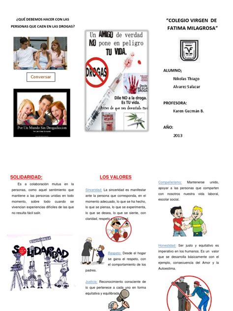 Triptico De Valores Pdf Conceptos Psicologicos Ciencias Del