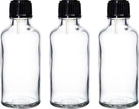 12 2 Oz Small Clear Glass Bottles 60ml With Lids And 3 Stainless Steel