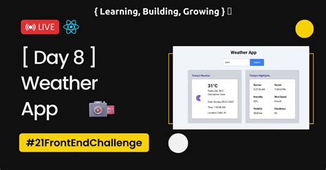 Day 8 Building A Weather App With React Js And Tailwind Css 🚀🌤️