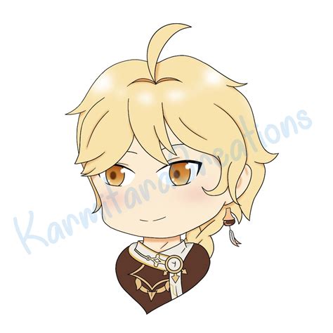Traveler Aether Chibi Genshin Impact Sticker Etsy
