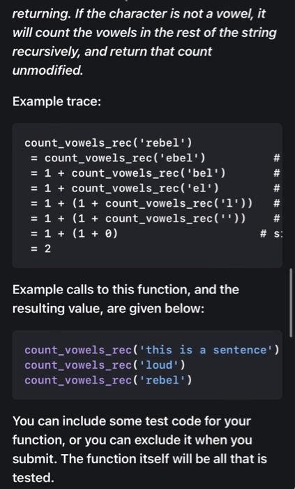 Solved Part 1 Write A Function Called Is Vowel That Takes A Chegg