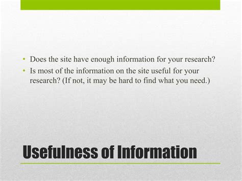 Evaluating Websites Ppt