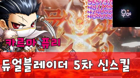 메이플 듀얼블레이더 5차 카르마 퓨리 테스트서버 듀블 5차 신규스킬 [메이플스토리 우아] Youtube