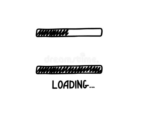 Loading Bar Doodle Icon Progress Loading Bar Hand Drawn Sketch