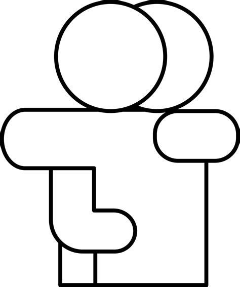 Hugging Man Cartoon Icon In Linear Style Vector Art At Vecteezy