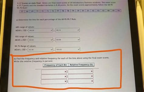solved 3 17 scores on stats final below are final exam