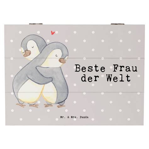 Mr And Mrs Panda Dekokiste Pinguin Beste Frau Der Welt Grau Pastell