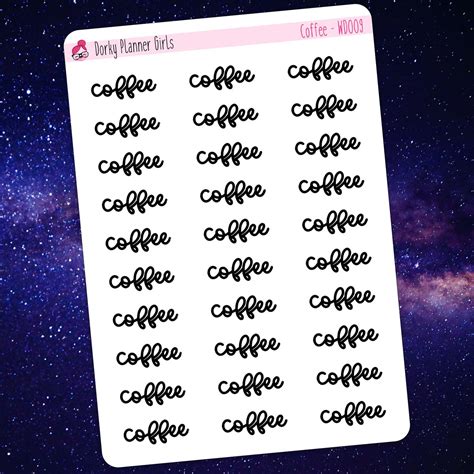 Coffee Script Stickers Dorky Planner Girls
