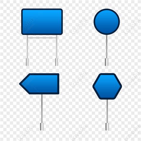 Rectangle Round Hexagon Dark Blue Traffic Indication Road Sign Traffic