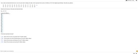 Solved Question Help Use A Stem And Leaf Plot That Has Two