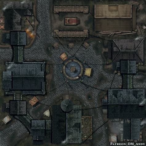 Village Town Square Multi Level Battle Map Battlemaps Fantasy City Map Fantasy Town