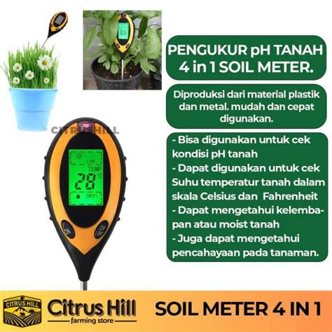 Jual Alat Pengukur Ph Tanah In Temperature Kelembaban Tanah Soilmoist Di Seller Citrushill