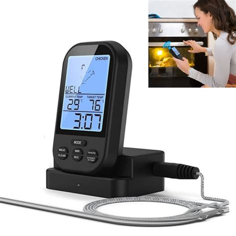Trådlös Digital Kötttermometer Fjärrkontroll Bbq Kök Matlagning För Ugn